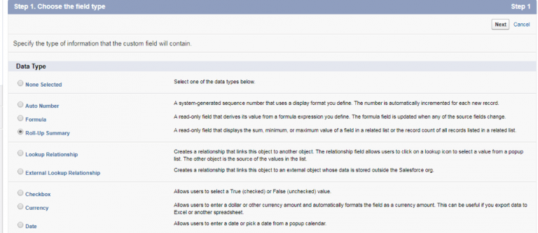 Roll-Up Summary Fields in Salesforce