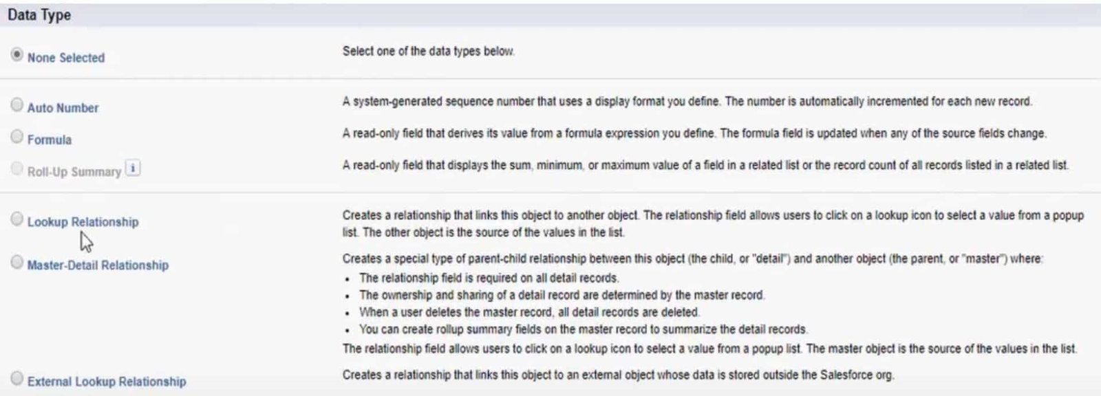 Master Detail Relationship In Salesforce